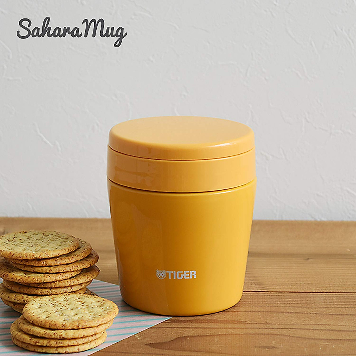 Tiger MCL-B025-YS Tiger Thermos Vacuum Insulated Soup Jar, 8.5 fl oz (250 ml), Thermal Lunch Box, Wide Mouth, Round Bottom, Saffron Yellow