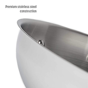 Goodful 12-Inch Stainless Steel Fry Pan with Universal Lid made from Stainless Steel and Glass Combo, Chrome