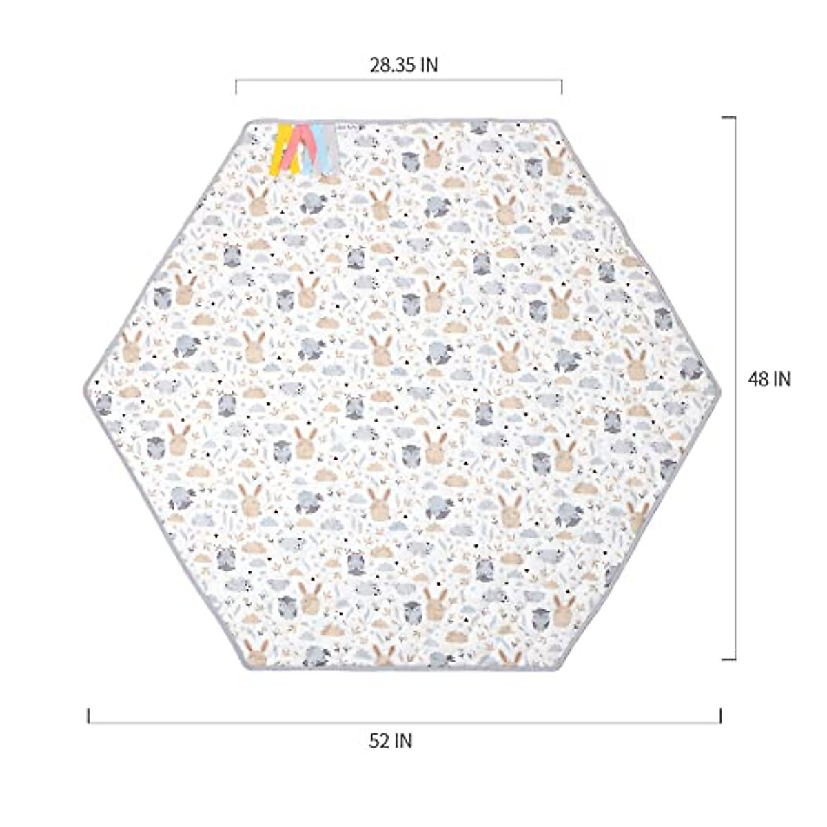 Dad-Baby Hexagon Playpen Mattress, Baby Floor Mat Fits Regalo Play Yard 6 Panel Playpen and Hiccapop PlayPod Portable Playpen,Non Slip with Carry Bag,Visual Stimulation,Baby Essentials