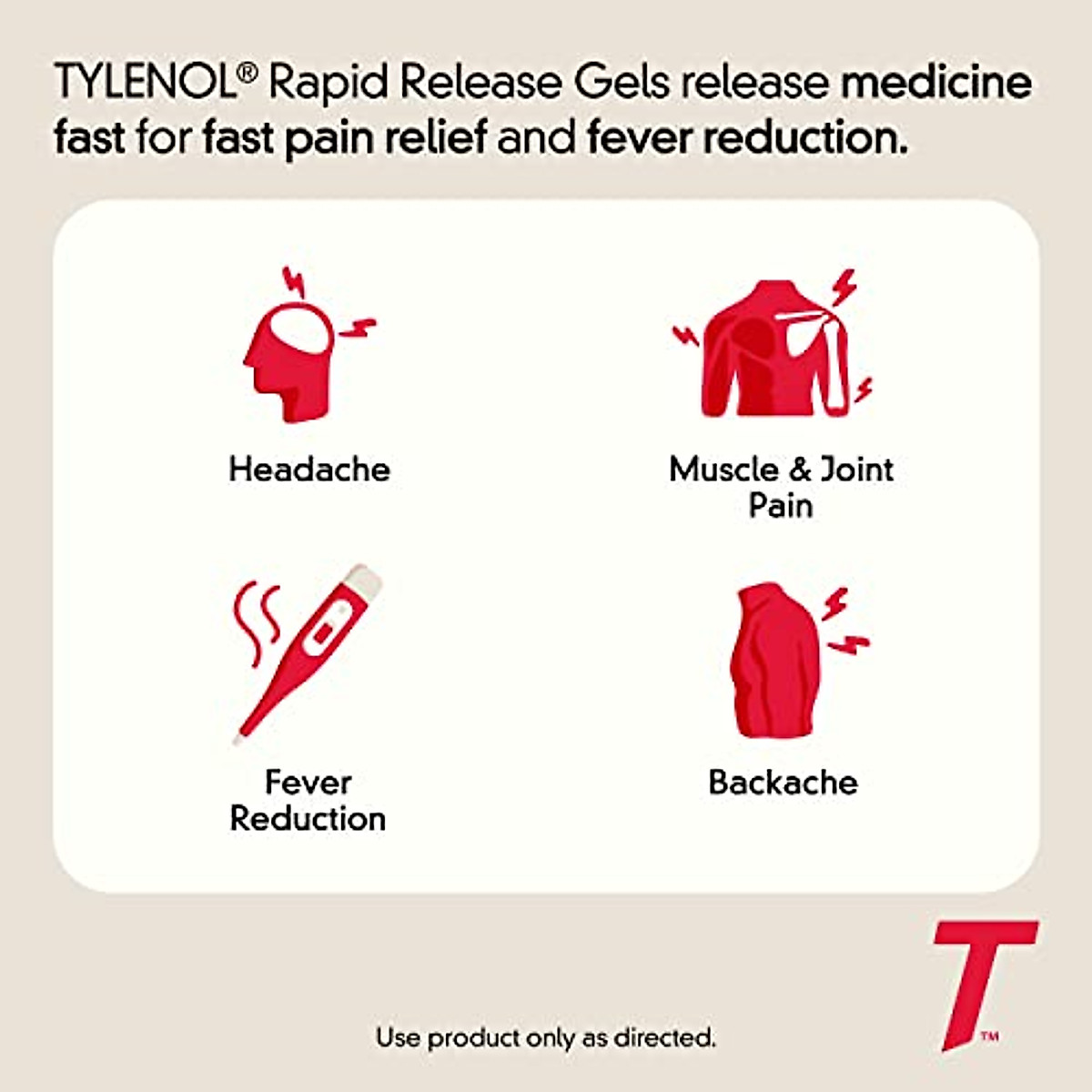 Tylenol Extra Strength Acetaminophen Rapid Release Gels for Pain & Fever Relief, 225 ct