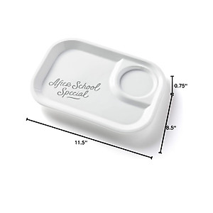 After School Special Ceramic Serving Tray from Brass Monkey - 11.5" x 8.5" x 3/4", White, Vintage Cafeteria-Inspired Tray, Unique Gift Idea!