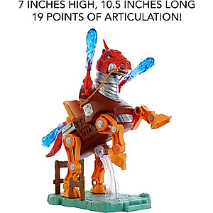 Masters of the Universe Origins Stridor Action Figure, 7 in Tall Robot Horse with Projectile Launcher, 3 Plasma Blasts, Helmet & Bridle with Cord, Collectible Gift for MOTU Fans Ages 6 Years & Older