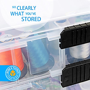 Bins & Things Ultimate Bundle Set of Stackable Storage Containers with 18 Adjustable Comaprtments Case and 2 Tray Case - Craft Storage/Craft Organizers and Storage - Art Supply Organizers.