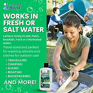 Biodegradable Camping Soap - 8 Ounce Unscented All Purpose Camping Soap Containing No Dyes or Fragrances - Formulated Camping Hand Soap and Backpack Soap - Camp Wash and Outdoor Soap for RVs and Camps