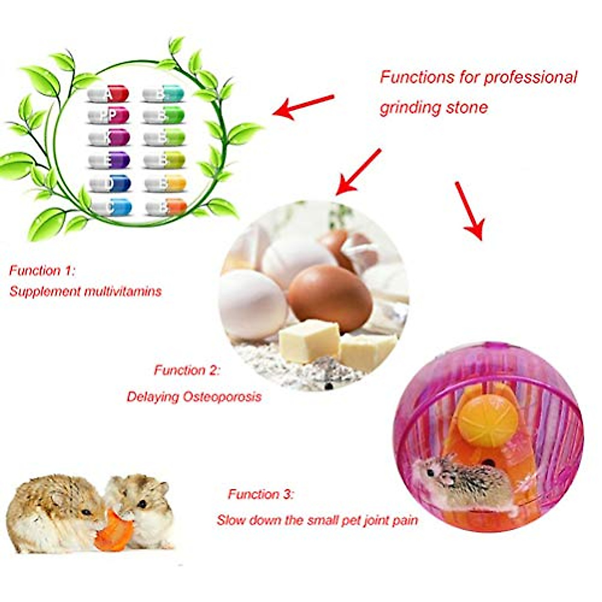 kathson 15 PCS Hamster Chew Toys Teeth Grinding Lava Block Mineral Stone Calcium Chewing Toy for Chinchillas Rabbit Bunny Guinea Pig Gerbil