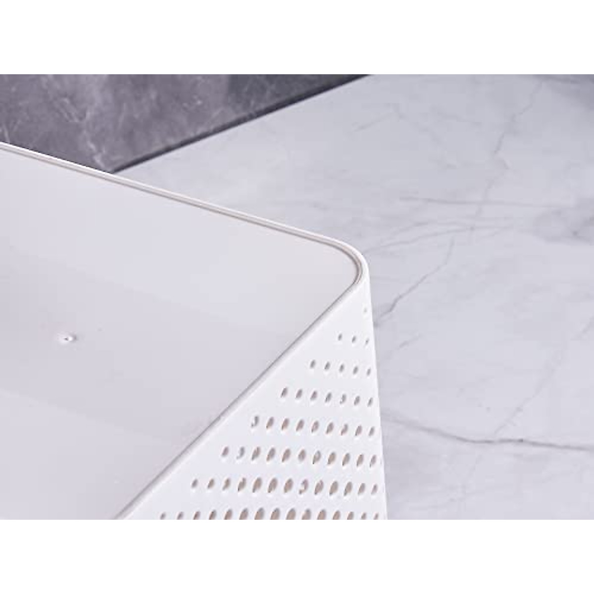 HANAMYA Lidded Storage Bin Organizer | Storage Organizing Container, 16 Liter, Set of 4, White