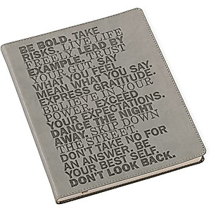 Eccolo Large Lined Journal Notebook, Flexible Cover, Writing Journal, 256 Ruled Ivory Pages, Ribbon Bookmark, Lay Flat, Desk Size for Work or School, Be Bold (Gray, 8x10 inches)