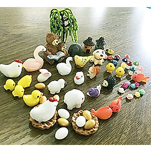 JKanruh 101 Pieces Miniature Animals,Fairy Garden Accessories,Miniature Toy Animals Ornament Kits Set for DIY,Fairy Garden Dollhouse,DIY Terrarium,Flower Pots Ornaments,Craft Decor