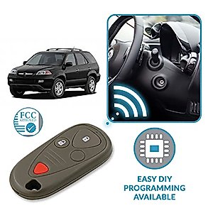 Keyless2Go Replacement for 3 Button Remote Key Fob Acura E4EG8D-444H-A 72147-S3V-A02