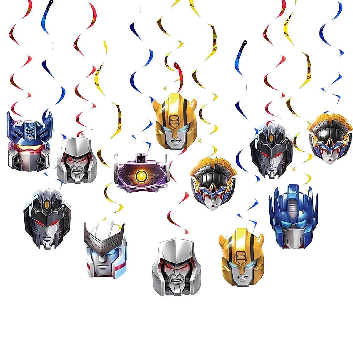 ADRICH Cartoon Robot Party Supplies 12*Hanging Swirls for Cartoon Robot Birthday Decorations, Kids Boys and Girls for Birthday Party Decorations Happy Theme.