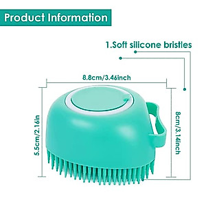 Cepillo de baño para Perros y Gatos, peine de goma de silicona para aseo de mascotas, de champú con dispensador suave para masaje relajante de cachorros, lavado y cuidado de Pelo.