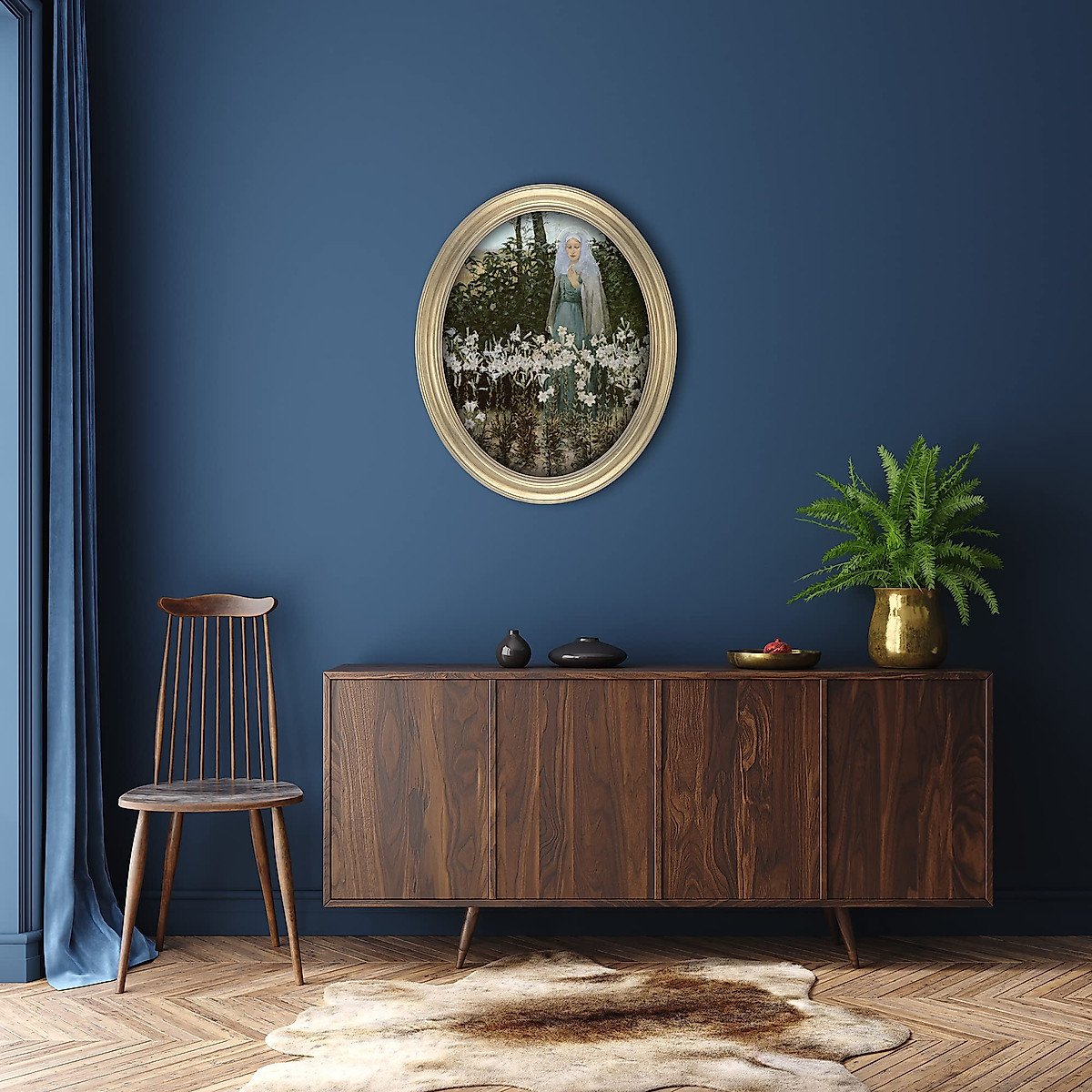 Stein Design Oval Frames - Hand-Finished Open-Back Oval Frames for Canvas, Does not Include Glass or Backing - [Champagne Silver - 11"x14"]