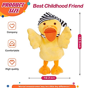 SpecialYou Duck Hand Puppet Vivid Plush Interactive Toy Yellow Hand Puppet with Movable Mouth- Hand Puppets for Kids All Ages, 12.5inches. (Duck)