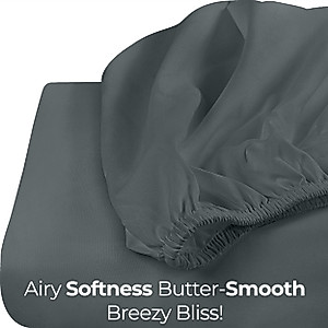 Utopia Bedding Queen Fitted Sheet - Bottom Sheet - Deep Pocket - Soft Microfiber -Shrinkage and Fade Resistant-Easy Care -1 Fitted Sheet Only (Grey)