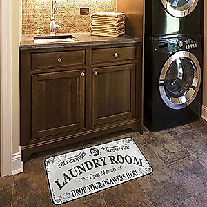 KLL Laundry Room Kitchen Floor Mats Non-Slip Modern Polyester Indoor Outdoor Area Rugs Living Room Bath Doormat Home Decor Runner Rug, 39×20in