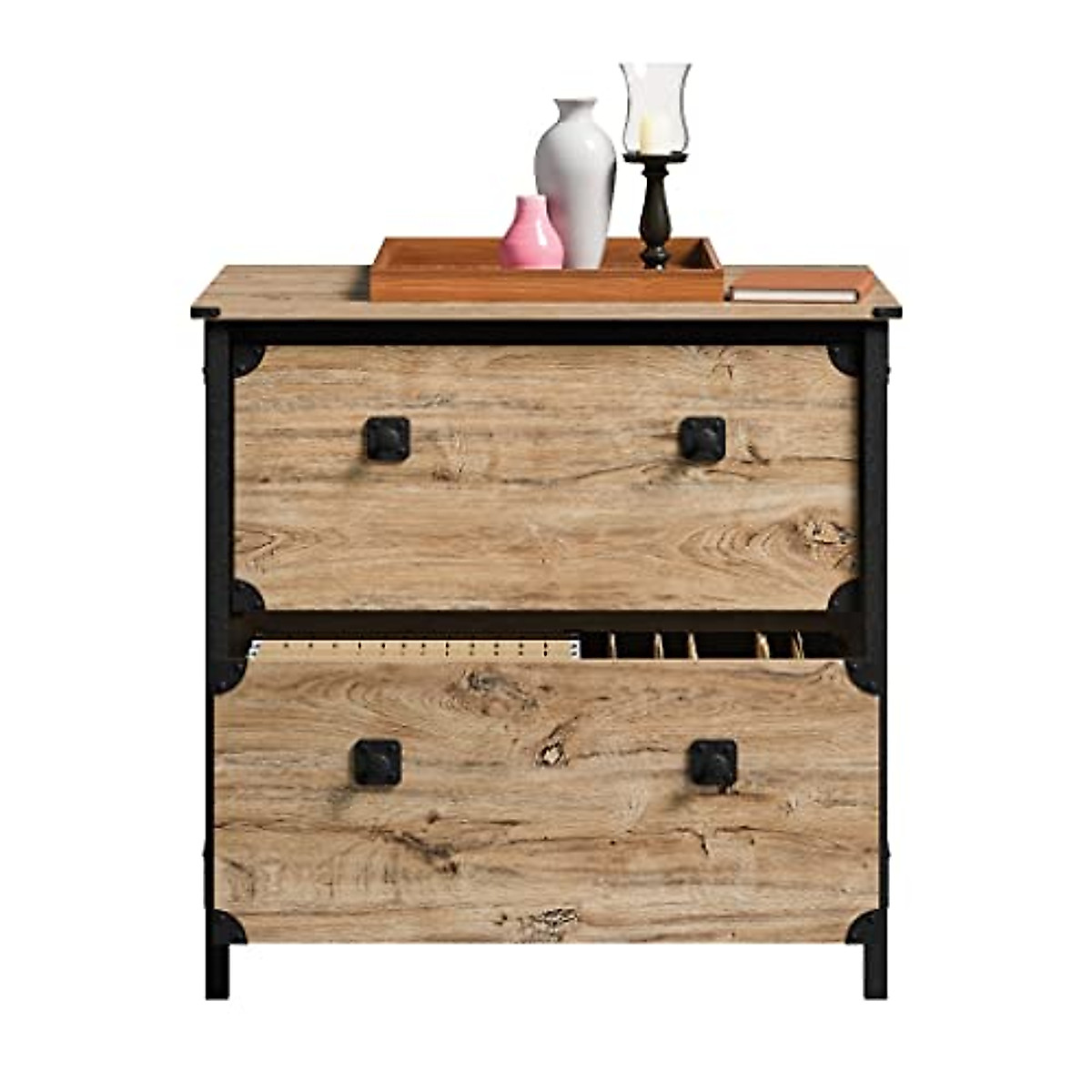 Sauder Steel River Lateral File, L: 30.08" x W: 20.75" x H: 29.53", Milled Mesquite Finish