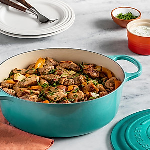 Le Creuset Signature 6.75-quart Round Wide Oven with Copper Knob - Enameled Cast Iron (Caribbean)