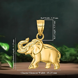 Diamond2Deal 14k Yellow Gold Elephant Pendant