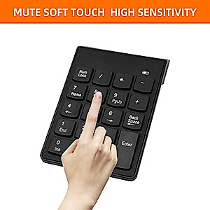 SMOOTHCLUE Wireless Number Pad, Numeric Keypad 10 Key USB Keyboard, Financial Accounting Numpad for Laptop,Notebook,PC,Desktop,Surface Pro