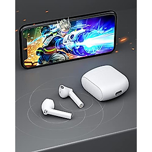Wireless Earbuds, Bluetooth Earphones, Air Buds Pods Ear Buds with HiFi Stereo Sound 13mm Dynamic Driver Clear Call, IPX6 Waterproof Wireless Headphones, 24 Hrs Compatible for iPhone Android, White