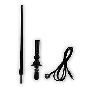 Herdio Waterproof Marine Antenna Rubber Duck Dipole Flexible Mast FM AM Antenna for Boat Radio Car ATV UTV RZR SPA-Black