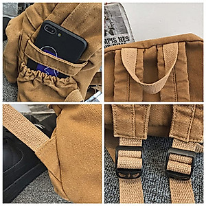 GAI Mini Canvas Backpack College School Bag Travel Daypack Grunge Aesthetic Boho Hippie Purse (One Size,Green)