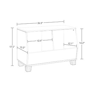 RiverRidge Kids Catch-All Toy Organizer with 2 Compartments - 27” Cubby Storage Organizer Book Nook Child-Friendly Design for Playroom
