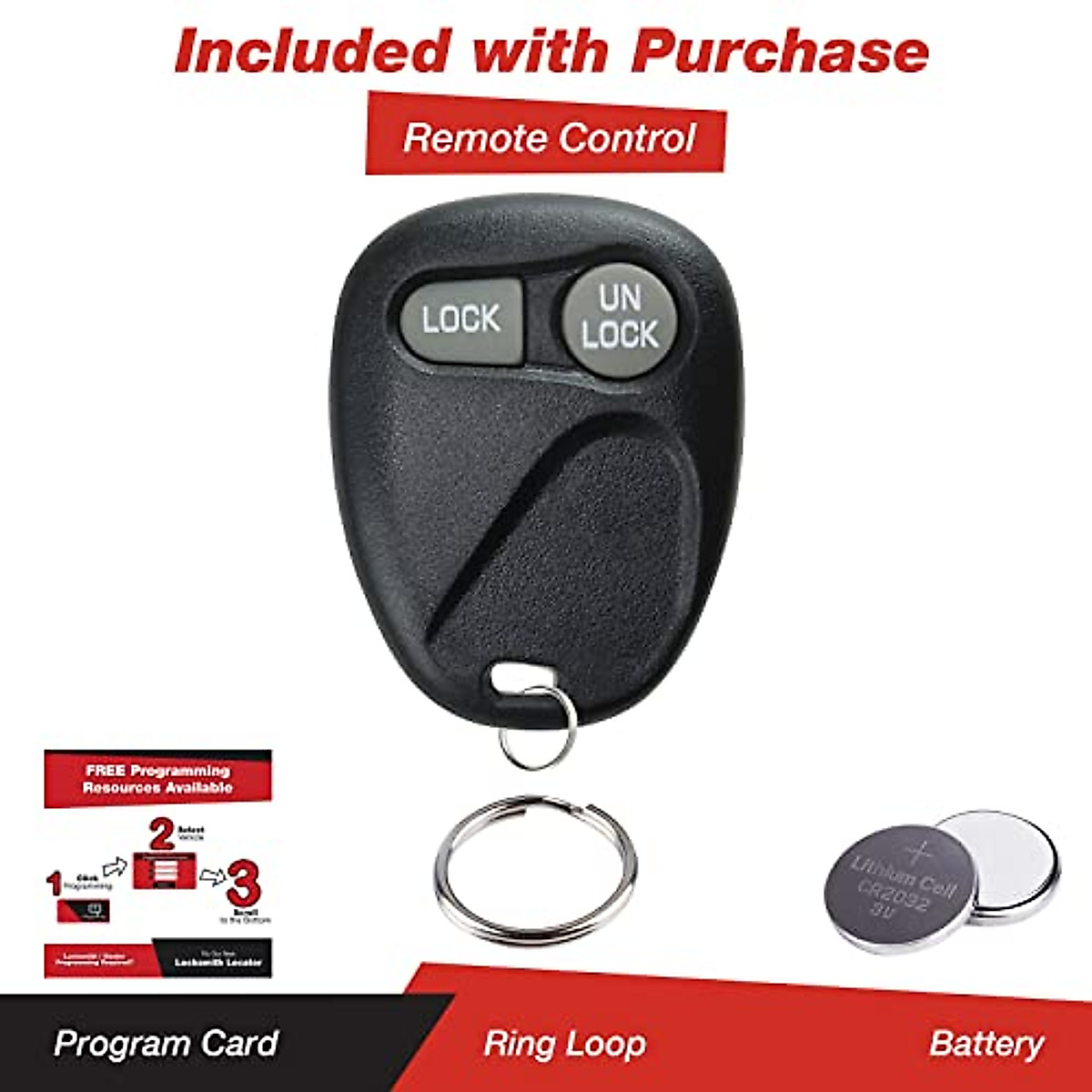 KeylessOption Keyless Entry Remote Control Key Fob for 97-99 Silverado Sierra Yukon Tahoe Suburban S10 Tracker Topkick 16245100-29