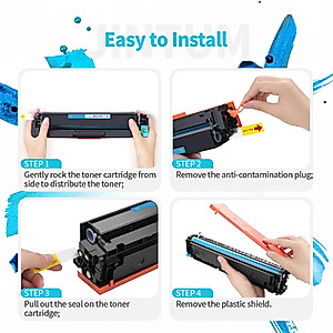 JINTUM Compatible Toner Catridge Replacement for 206A (with Chip) (Black, Cyan, Magenta and Yellow, 4-Pack)