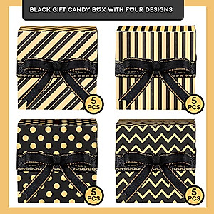 100 Pcs Black Gold Gift Boxes Wedding Candy Party Favor Boxes Small Treat Boxes with Lids 2 x 2 x 2 Inches Small Gift Boxes for Adults, Bridesmaid, Groomsmen, Cupcakes, Bridal, Baby Shower, Christmas
