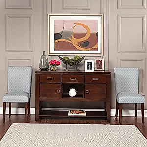 HomePop Parsons Classic Upholstered Accent Dining Chair, Set of 2, Shades Blue