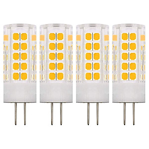 ZHENMING G4 LED Bulbs 110V-130V (Not Low Voltage 12V) G4 Bi-Pin Base Spotlight Lighting Dimmable 5W Warm White 3000K Replace 45W G4 Halogen Lamp, for Under-Cabinet Lights, Ceiling Lights, Pack of 4