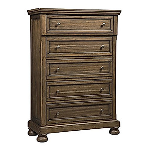 Signature Design by Ashley Flynnter Traditional 5 Drawer Chest, Medium Brown