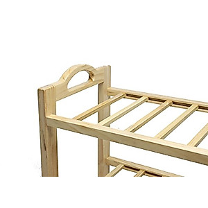 FixtureDisplays® Wood Shoe Rack Flower Plant Display Stand Reading Room Book Cart Storage Organizer 4-Shelf 15918