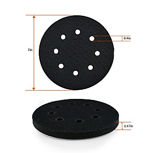 Tenalleys 2Pcs Hook and Loop 5" Soft Sponge Cushion 8 Holes Interface Buffer Pads Soft Density Interface Pads for Rotary Tools Grinder