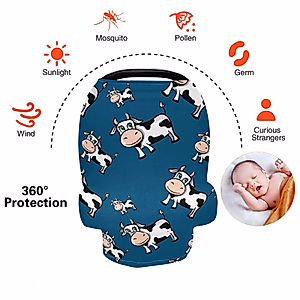 Nursing Cover Breastfeeding Scarf Cute Cow Print - Baby Car Seat Covers, Stroller Cover, Carseat Canopy (0br2b1)