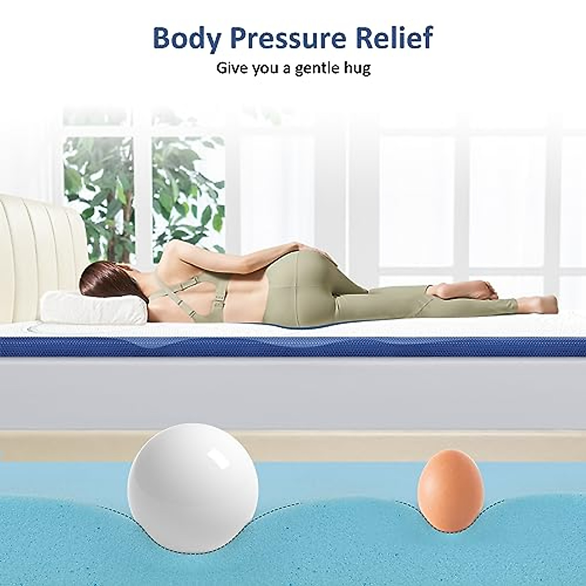 Twin Mattress Topper 2 Inch Gel Infused Cozary Memory Foam Cooling Bed Pad High Density Firm Mattress Pad for Pain Relief with Removable & Washable Cover for Bedroom and RV