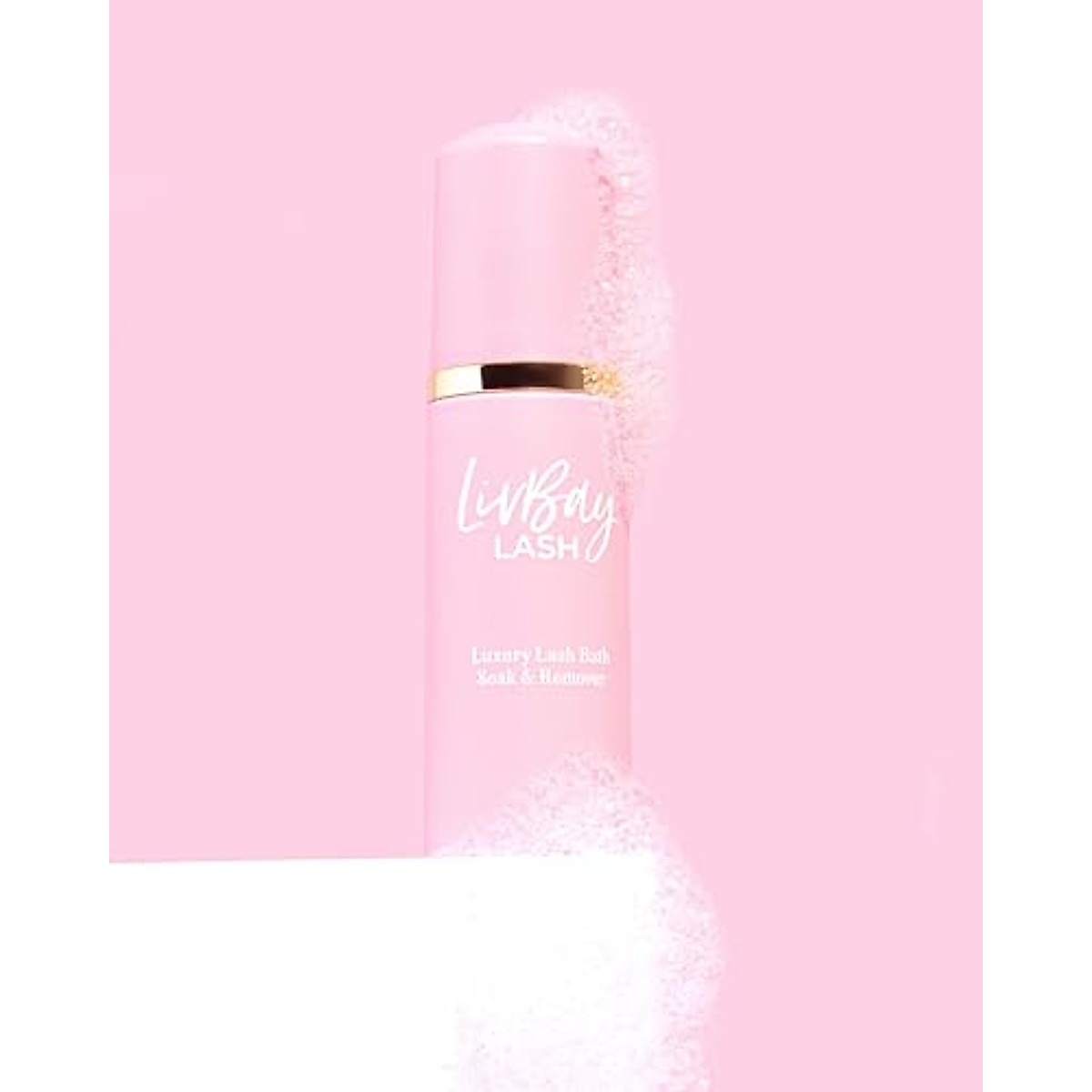 LIVBAY New Lash Bath + Brush Combo - Aftercare Foaming Cleanser for Eyelash Extension | Lash Bath | Oil Free & Gentle Formula (Professional Use Only)