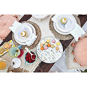 Mud Pie Floral Platter, Round, 12" dia