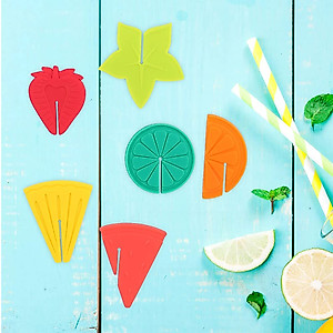 ELANE 6 Pcs Drink Markers for Glasses,Drinking Buddies Drink Markers Wine Glass Charms,Wine Charms for Stem Glasses