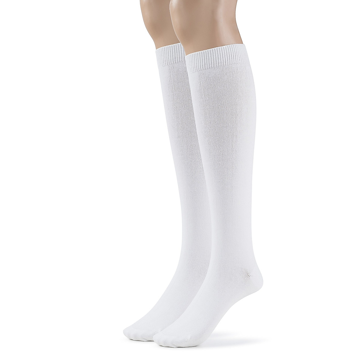 Silky Toes Lenzing™ Modal ModalModal Mens Knee High Socks 2 or 4 Pk, Long Over the Calf Dress or Work Socks (White - 2 Pairs, numeric_10)