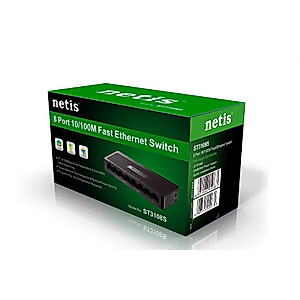Netis ST3108S 8 Port 10/100Mbps Fast Ethernet Switch | Desktop Ethernet Splitter, Ethernet Hub, Plug and Play, Traffic Optimization Auto-Negotiation RJ45 Ports with Compact Design