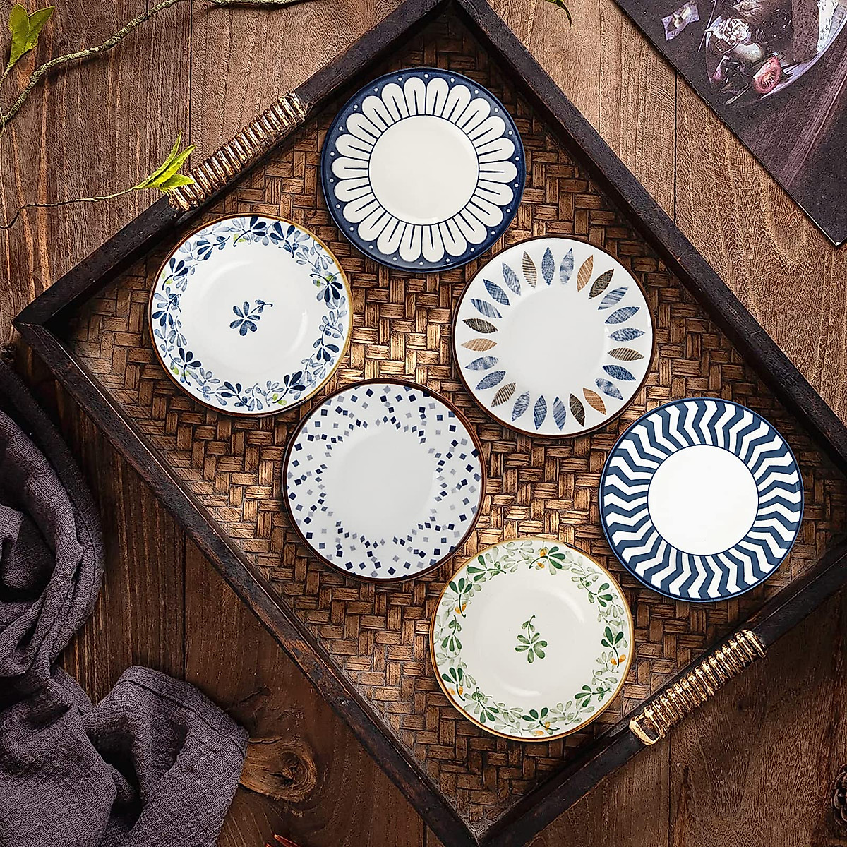 clothmile 6 Pieces Japanese Ceramic Dipping Bowls 4 Inch Japanese Style Side Dishes Sauce Dishes Asian Chinese Side Dishes Sauce Dishes for Sushi,sauce,snack and Soy Pinch Bowls for Kitchen Prep