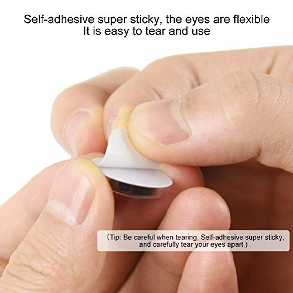 Aibus Pack of 200pcs Googly Eyes Craft Supplies: 0.47in (12mm) 0.49in (15mm), Black Wiggle Googly Eyes with Self-Adhesive