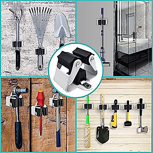 laofeei 20 Pack Broom Holder,Broom Holder Wall Mount,Mop holder Stainless Steel,Broom Organizer Wall Mount for Home Kitchen Garden Laundry Garage