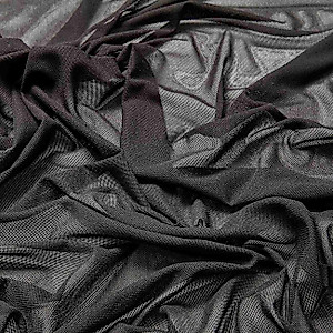 ZELOUF FABRICS Black Nylon Mesh | Fabric by The Yard | DIY, Sewing, See Through, Lightweight, Wedding, Bridal, Dress, Dance, Costume, Crafts (Black, 1 Yard)