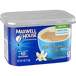 Maxwell House International Sugar-Free French Vanilla Decaffeinated Instant Coffee,4 Ounce (Pack of 8)