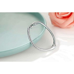 Presentski Snake Bracelet Sterling Silver Open Bangle Serpent Bracelet Vintage Silver Bracelet for Women