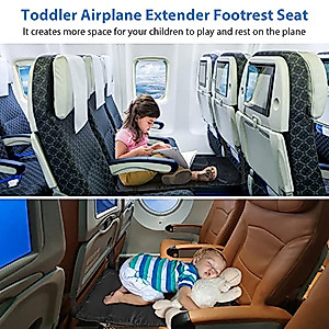 AceList Toddler Airplane Bed - Portable Airplane Seat Extender for Kids with Storage Bag & Mesh Pocket - Baby Travel Essential Footrest - Airplane Must Haves for Toddlers, 17 * 31''