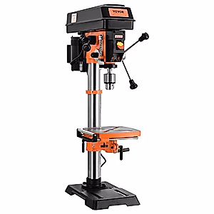 VEVOR 12 in Benchtop Drill Press, 5 Amp 120V, Variable Speed Cast Iron Bench Drill Press, 12 in Swing Distance 0-45° Tiltling Worktable with Laser Work Light, Tabletop Drilling Machine for Wood Metal
